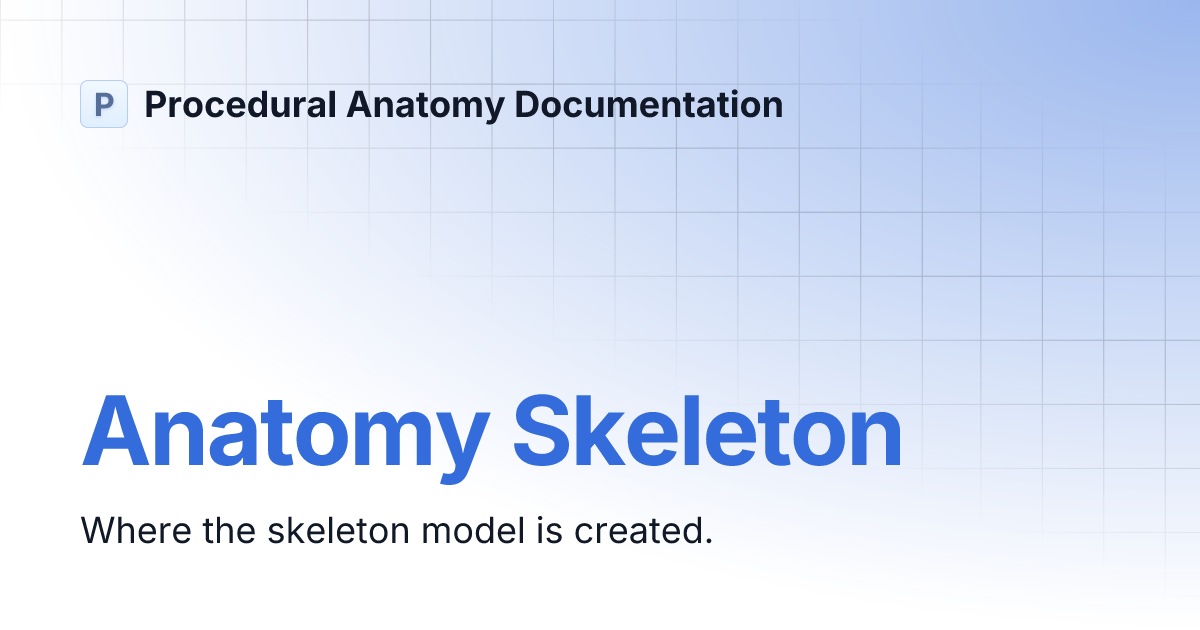 Anatomy Skeleton | Procedural Anatomy Documentation