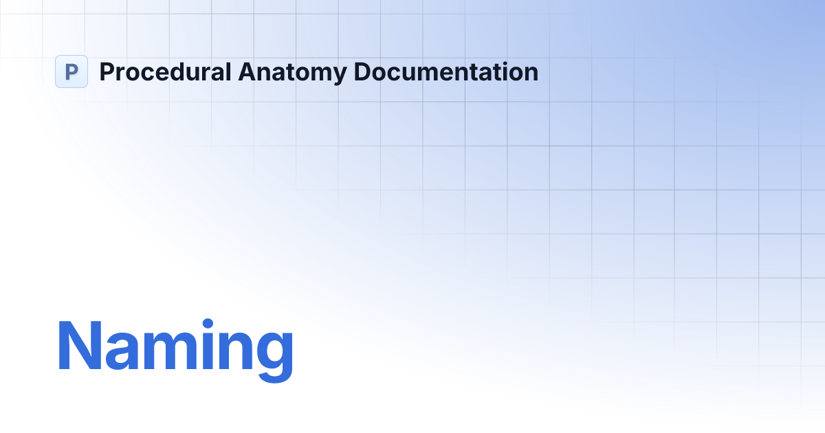Naming | Procedural Anatomy Documentation